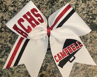 Red Cheer Bow Great Practice Cheer Bow With Name or Any Text, Custom ...