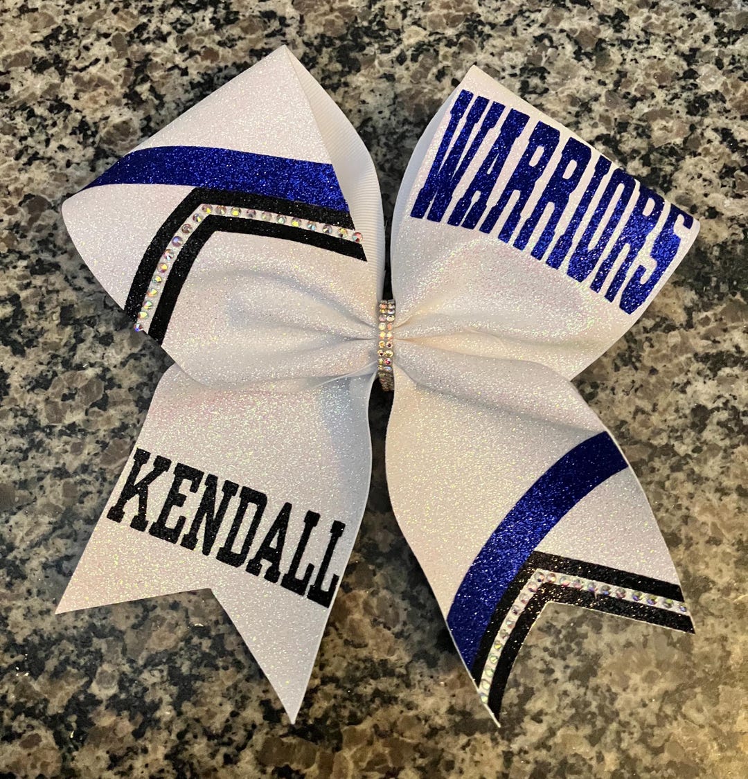 White Glitter Cheer Bow – Perfect for Cheerleaders & Competitions ...