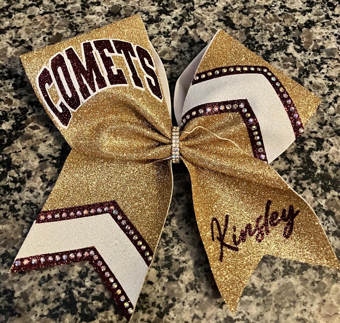 Gold Cheer Bow, Maroon Cheer Bow, Glitter Cheer Bow, Comp Cheer Bow ...