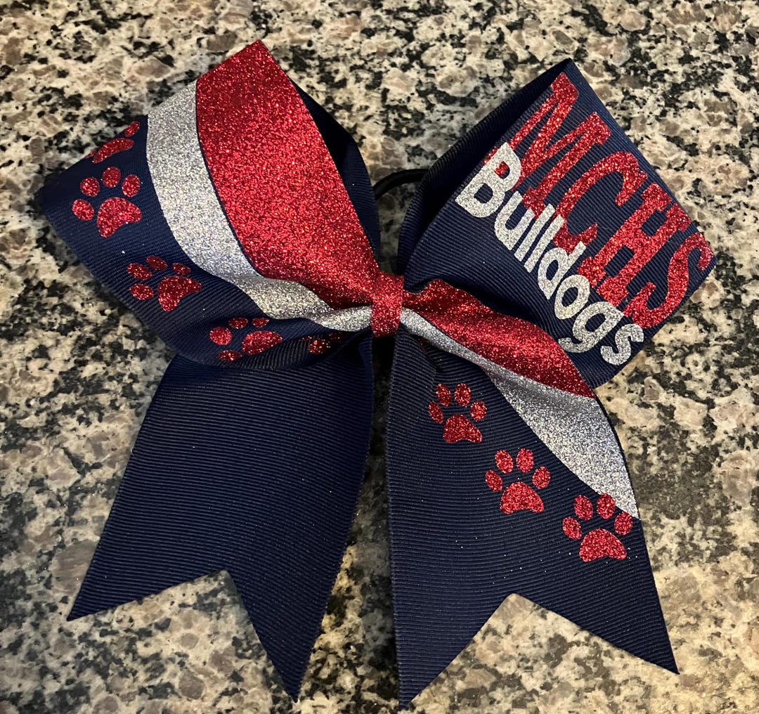 Paw Print Cheer Bow With Team.great Sideline Cheer Bow, Gameday Cheer ...