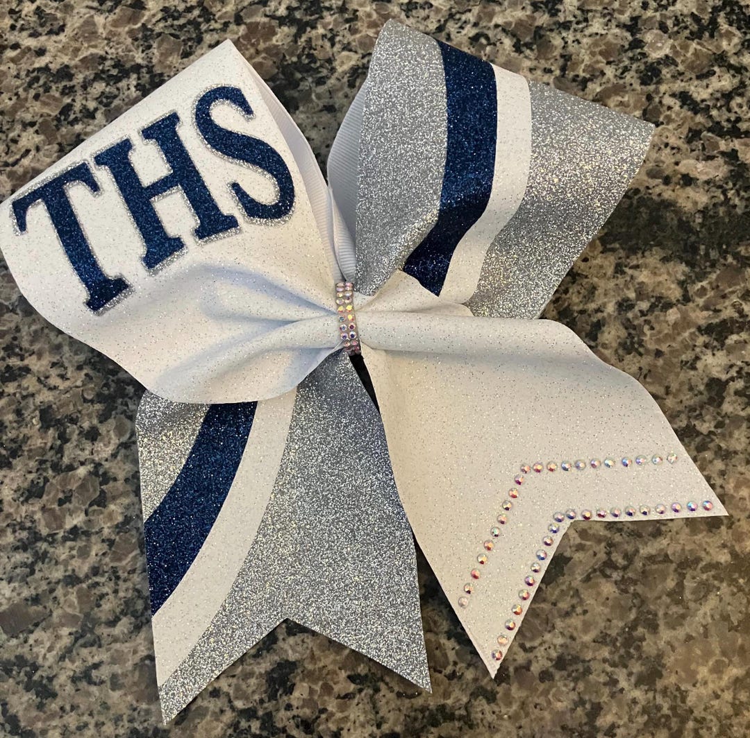 Navy Custom Cheer Bow. Swish Design. Great Gameday Cheer Bow ...