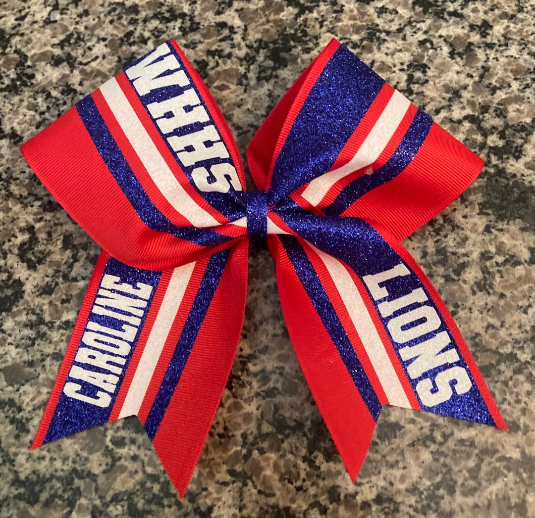 Sideline Cheer Bow Custom Made, Red Cheer Bow, Personalized Cheer ...