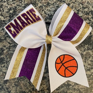 Basketball Cheer Bow, Custom Bows for Basketball Cheer, Gameday Cheer ...