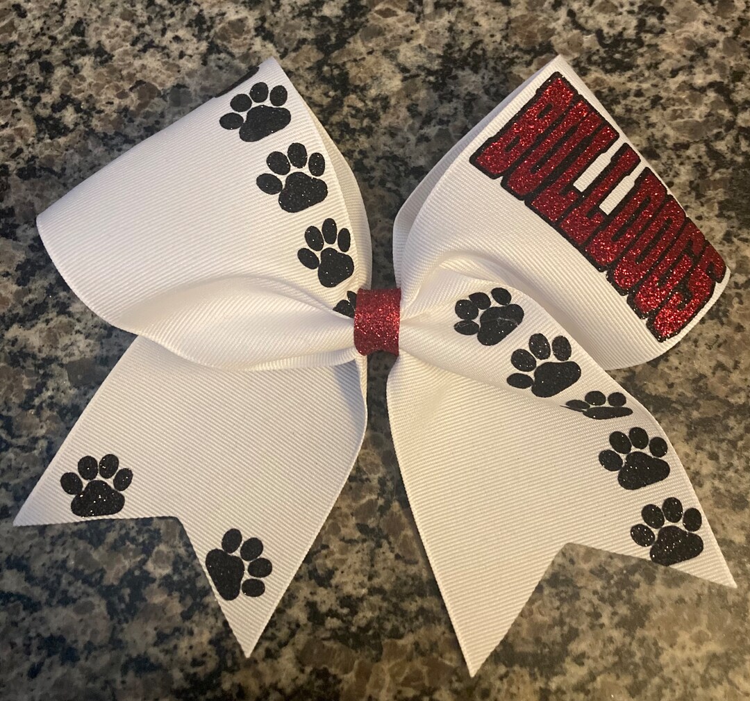 Paw Print Cheer Bows. Custom Cheer Bows for Sideline, Rec, or Gameday ...