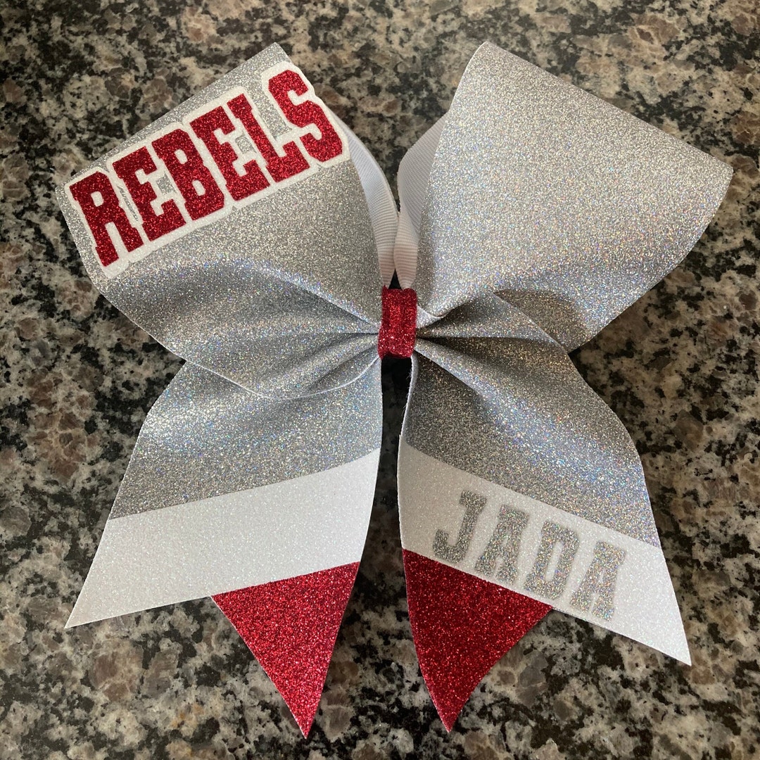 Cheer Bow With Colored Triangle Corners and Angled Stripe. Great ...
