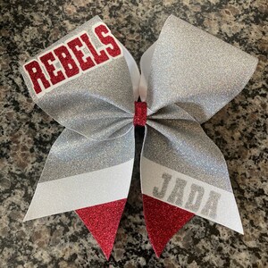 Cheer Bow With Colored Triangle Corners and Angled Stripe. Great ...