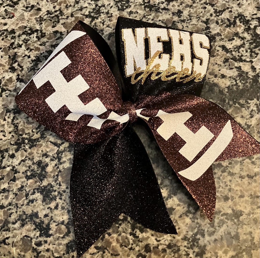 Football Cheer Bow With Football Design. Glitter Bows With Football and ...