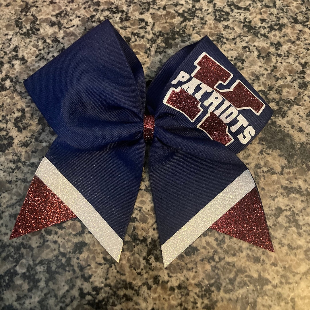 Navy and Burgundy Cheer Bow. Cheerleading Bow With Colored Corners and ...
