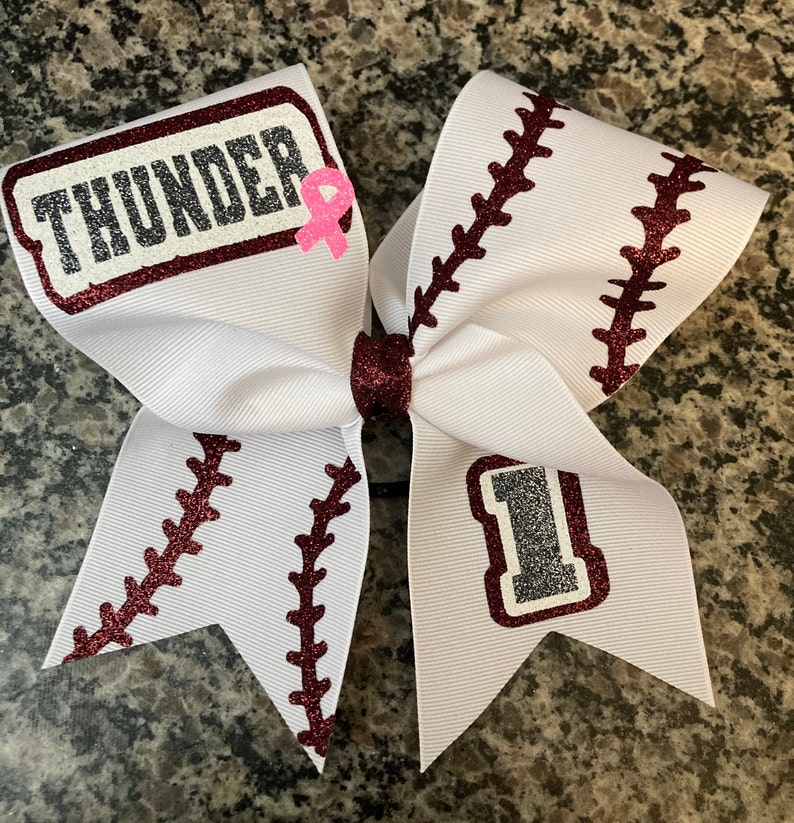 Softball Bow/ Custom Softball Bows Number on Bow Softball - Etsy