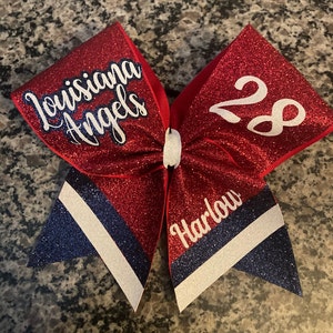 Royal Blue Cheer Bow, Custom Team Bows, Softball Bow, Full Glitter ...