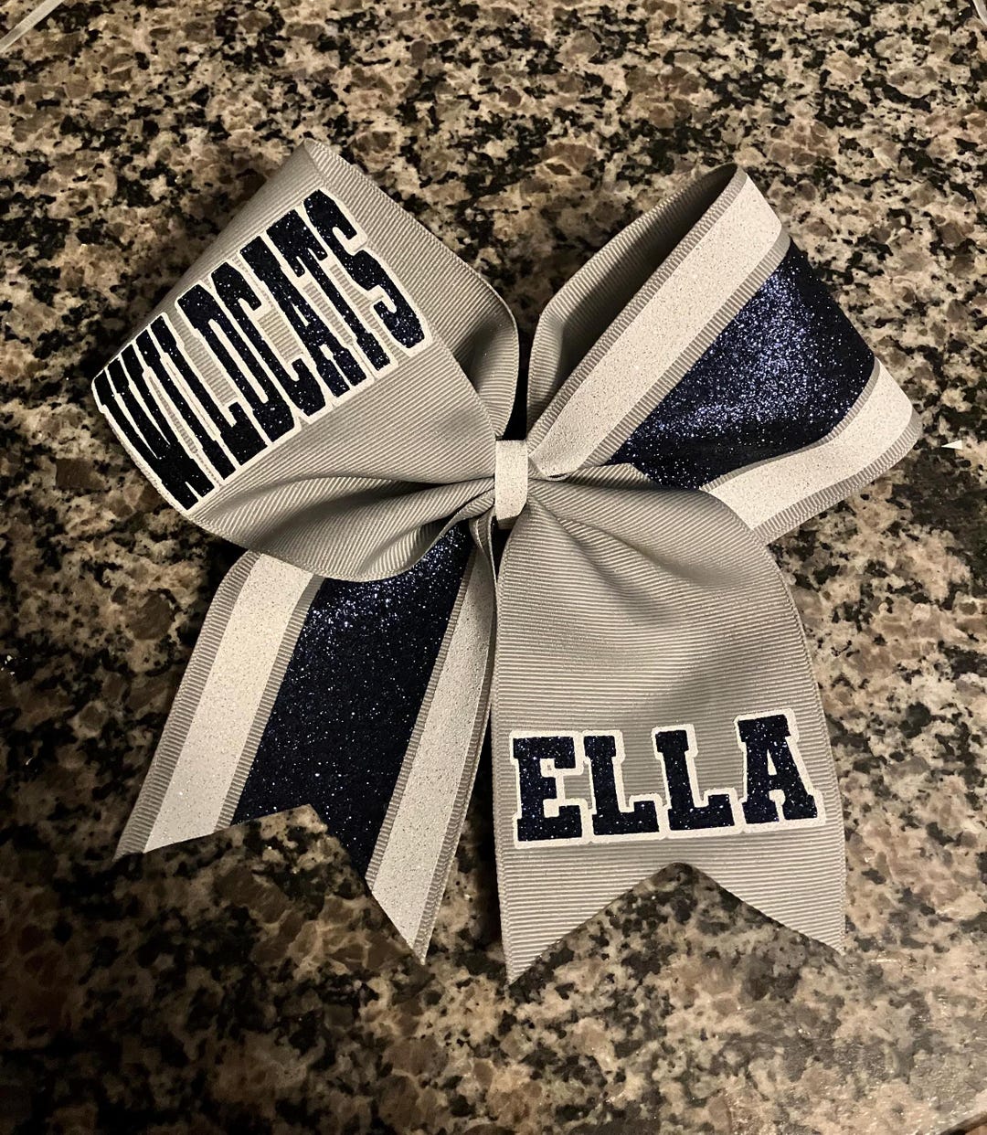 Gray Cheer Bows, Custom Cheer Bows in Your Team Colors, Stripes on ...