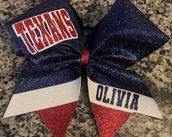 Cheer Bow in Custom Colors for School Cheer Bow/ Full Glitter Cheer Bow ...