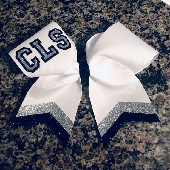 Chevron Cheer Bow/ Outlined Name on Cheer Bow Custom Cheer | Etsy
