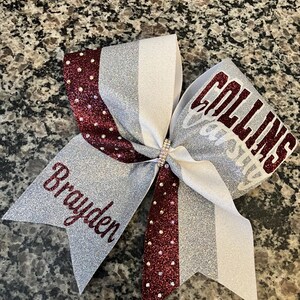 Burgundy Cheer Bows. Custom Cheer Bows Great School Cheer Bow, Dance ...