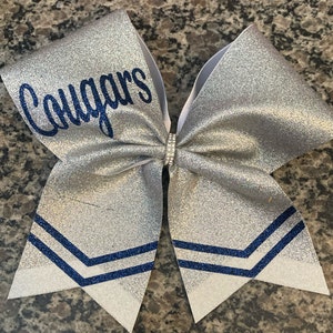 Cheer Bow With 1 Text Upper Loop and Chevron Tails. Custom Cheer Bows ...