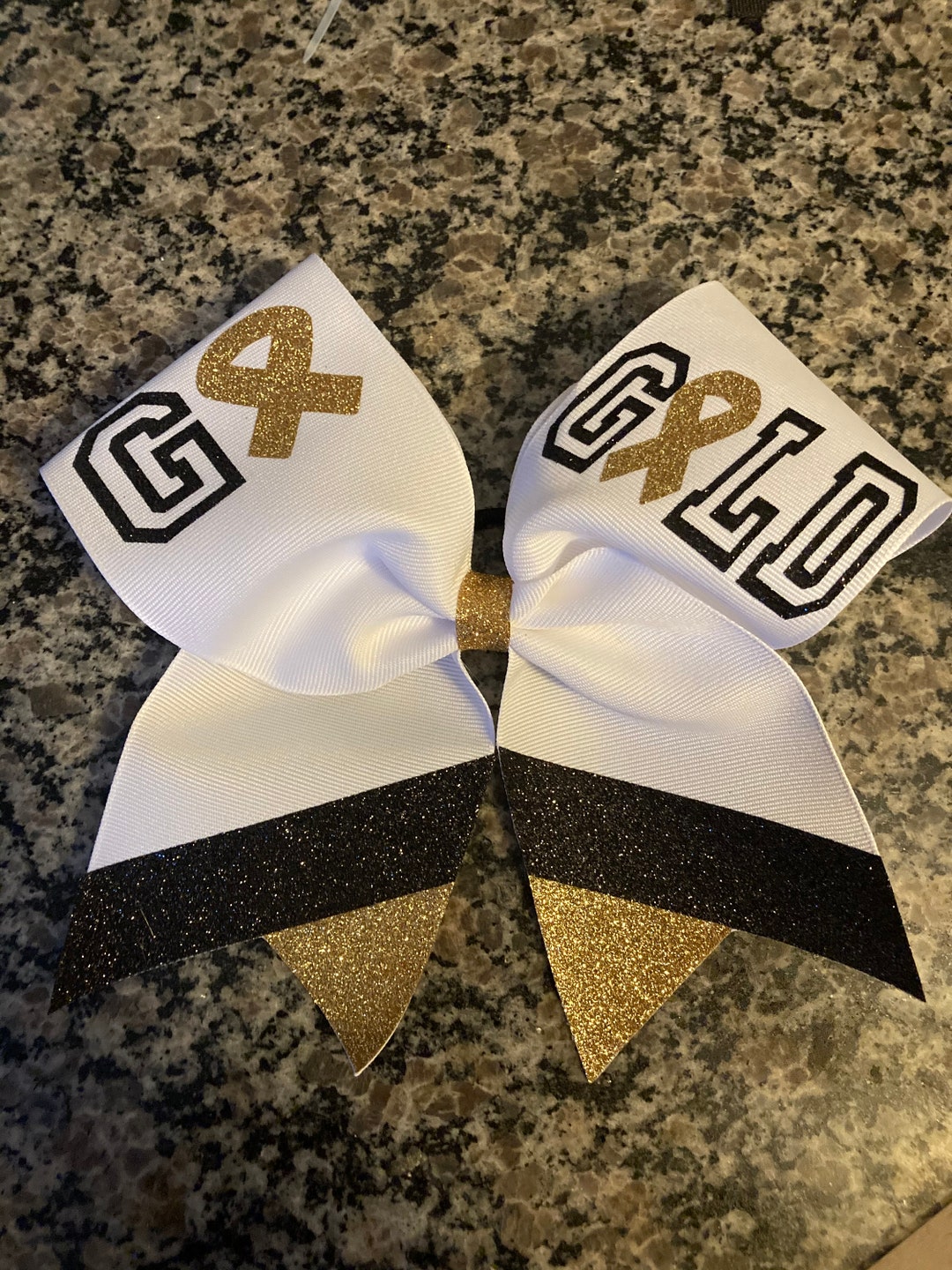 Gold Cheer Bow September Cancer Awareness Bow - Etsy