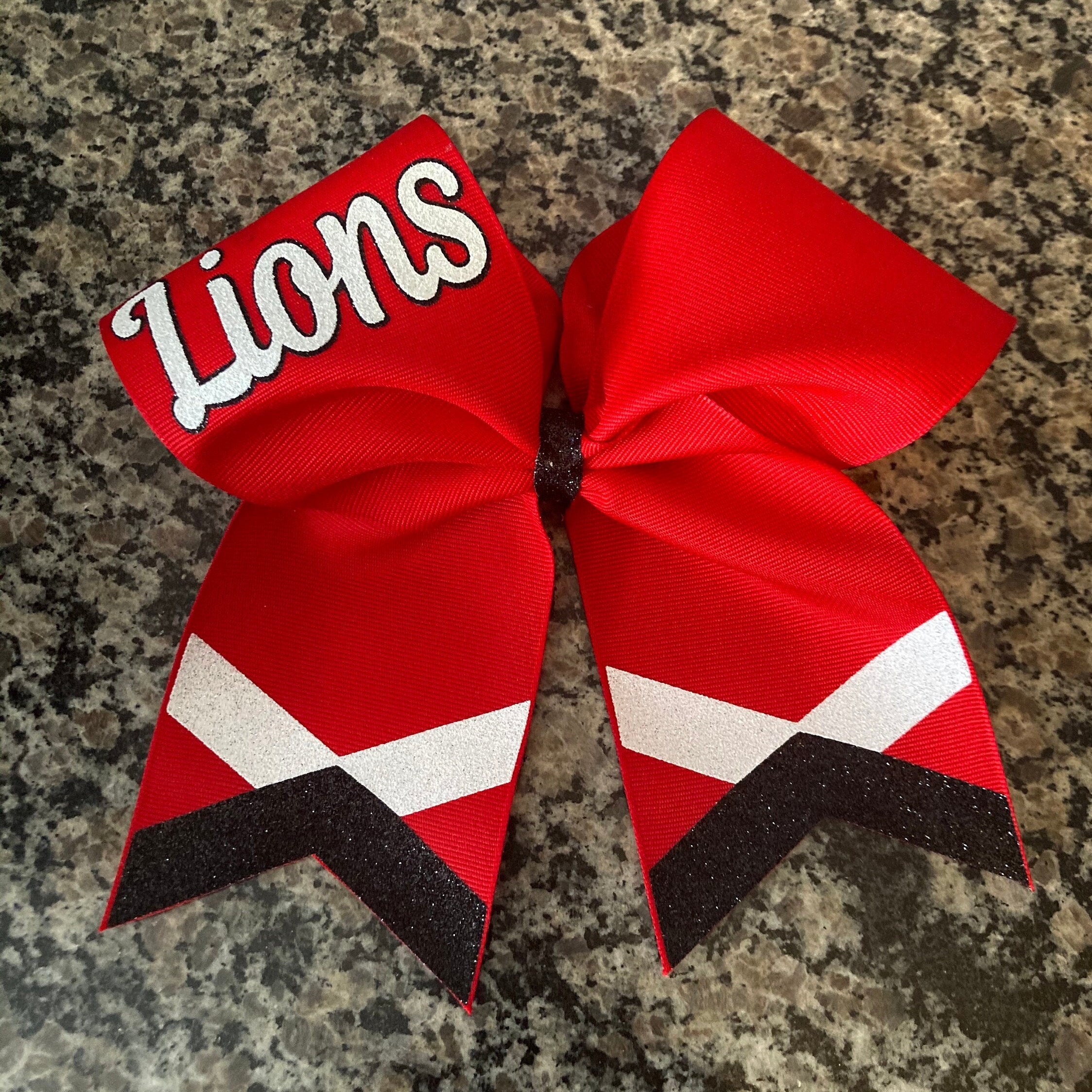 Red Cheer Bow, Custom Bows, Sideline Cheer Bow, Red Black White Cheer ...
