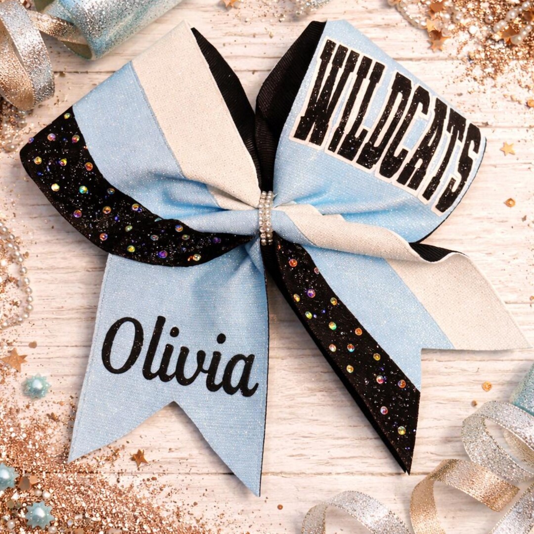 Custom Glitter Cheer Bow, Rhinestone Competition Hair Bow- Allstar - Etsy