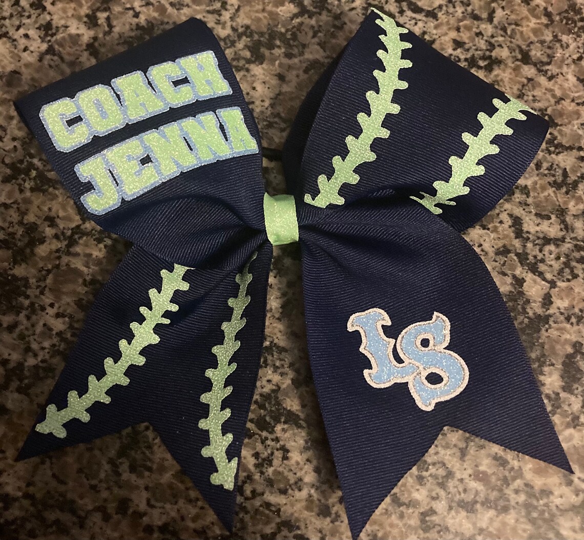 Softball Bow/ Custom Softball Bows Number on Bow Softball - Etsy