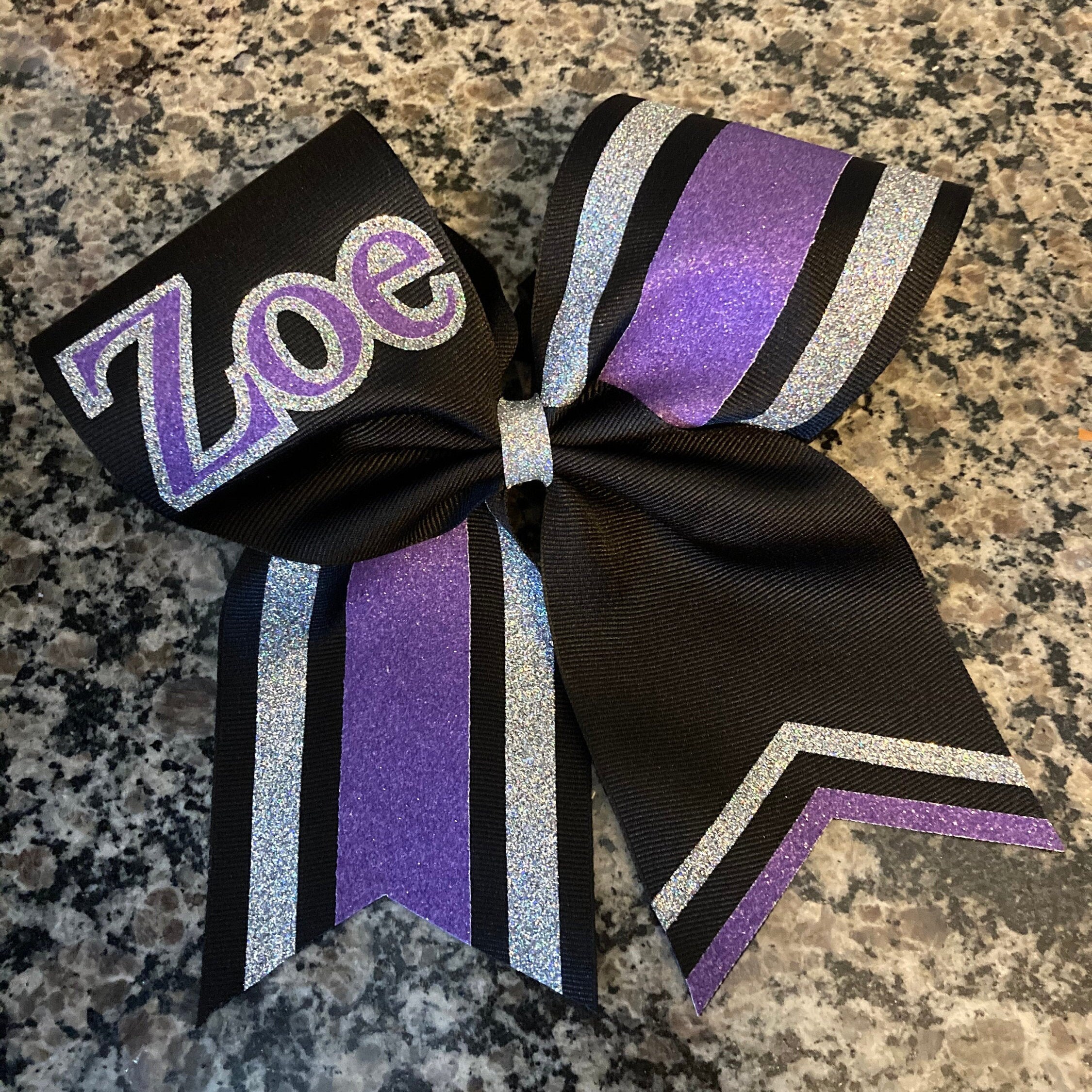 Purple Cheer Bow/ Custom Team Cheer Bow/ Name on Cheer Bow/ | Etsy
