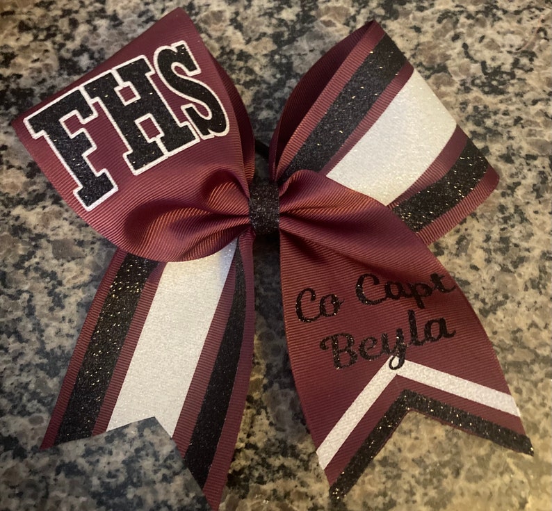 Cheer Bow With Chevron Tail and Stripes/ Great Gameday Cheer Bow, Rec ...