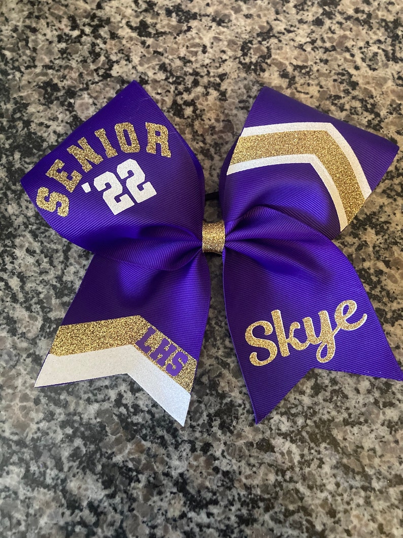 Senior Cheer Bow/ Cheer Bow / Captain Cheer Bow/ Team Name on - Etsy
