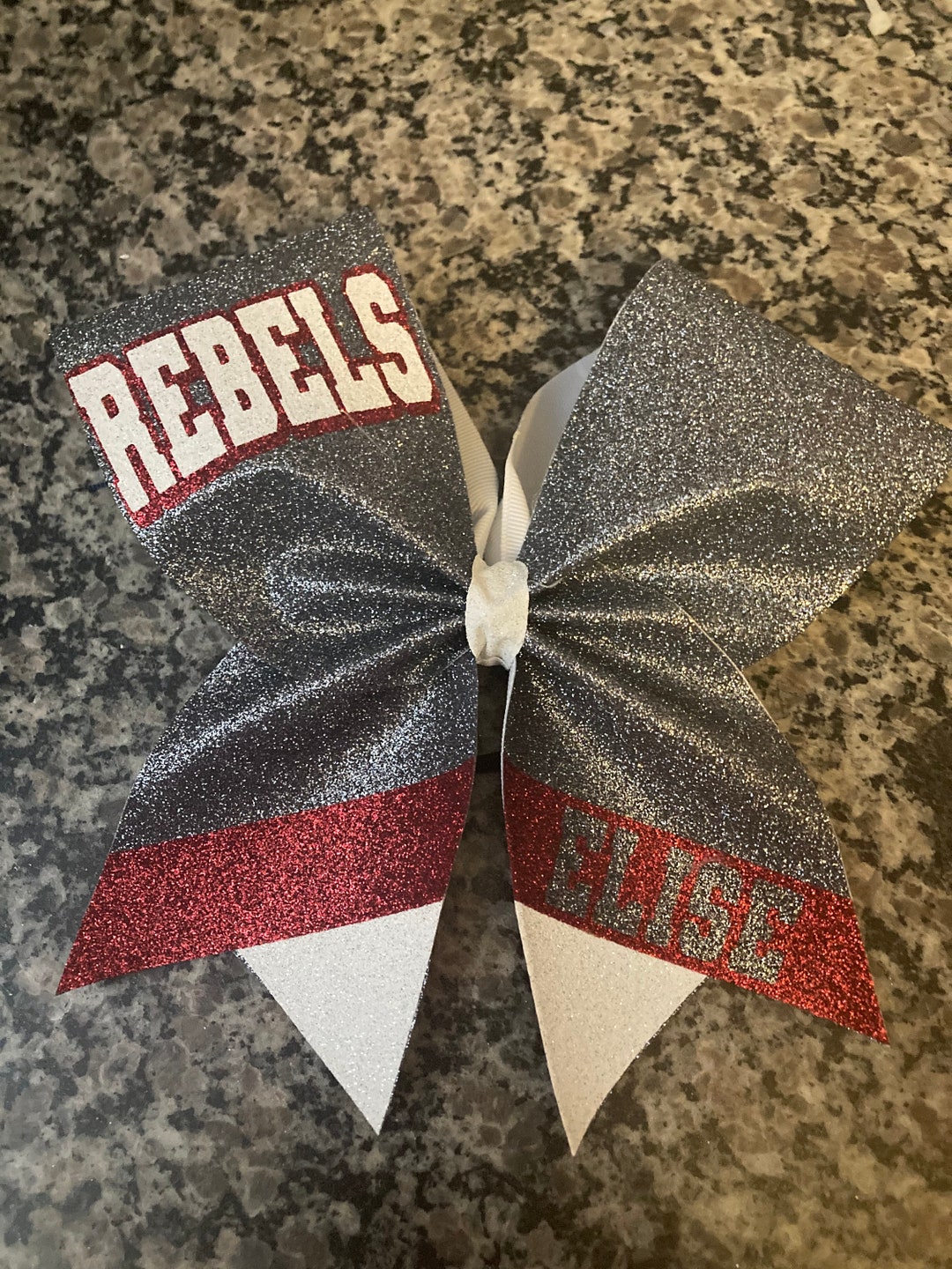 Custom Cheer Bow With Name Full Glitter Cheer Bow Custom Competition ...