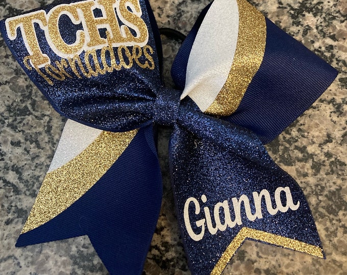 The ULTIMATE Custom Glitter Monogrammed Cheer Bow - Etsy