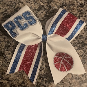 Basketball Cheer Bow, Custom Bows for Basketball Cheer, Gameday Cheer ...