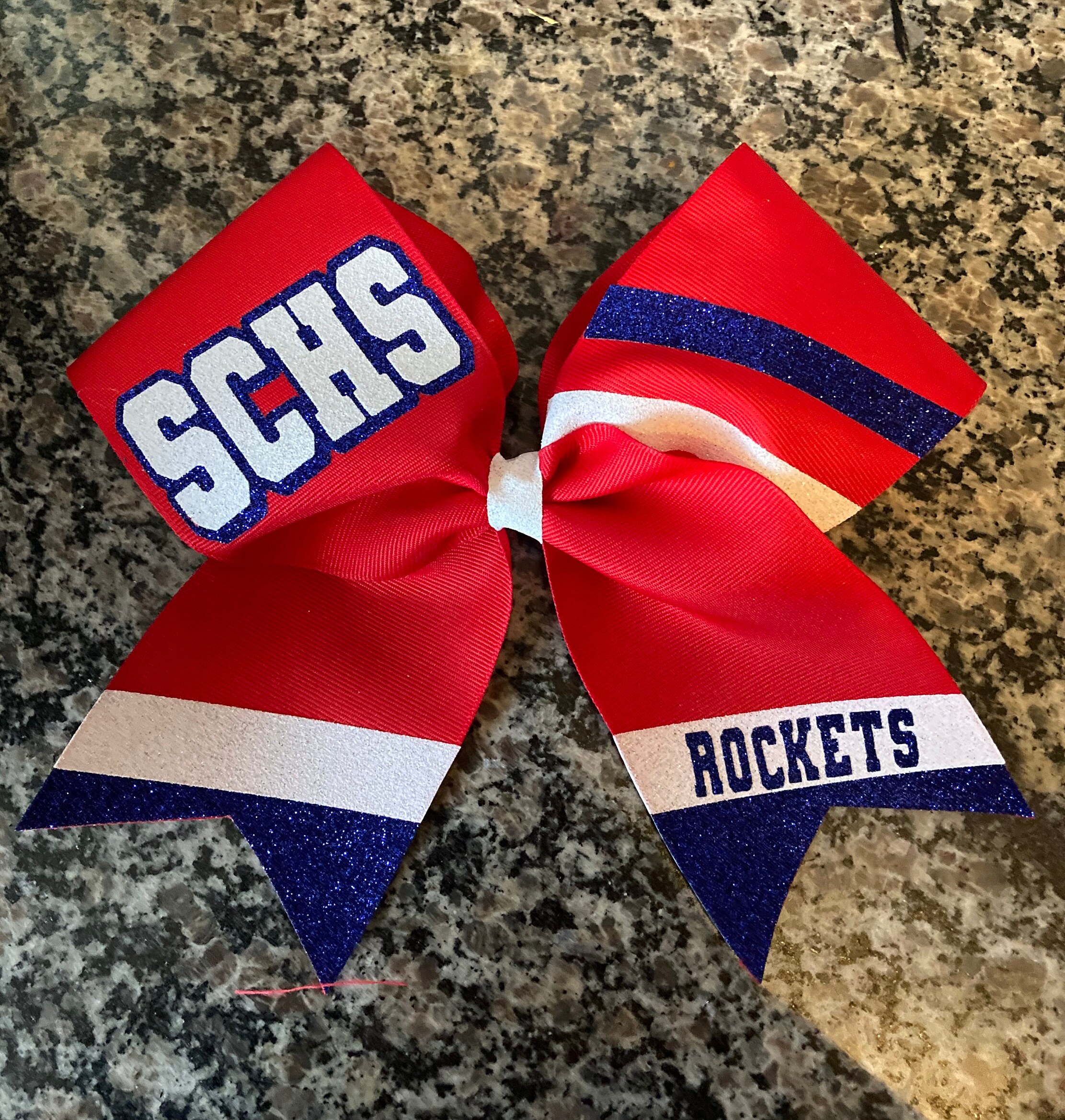 Red White And Blue Cheer Bow