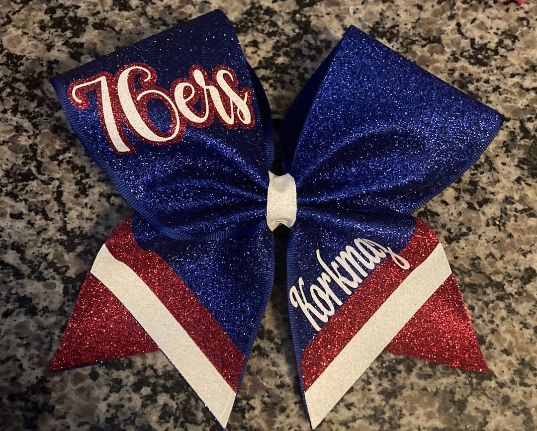Royal Blue Cheer Bow, Custom Team Bows, Softball Bow, Full Glitter ...