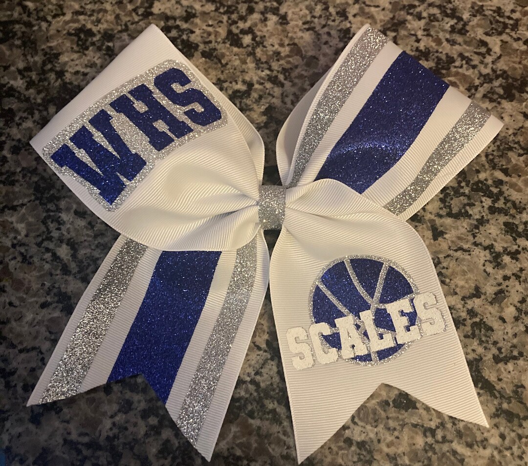 Basketball Cheer Bow With Name/ Gameday Bow/ Rec Cheer Bow/ School ...