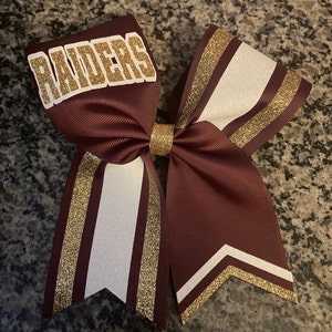 Cheer Bow With Chevron Tail and Stripes/ Great Gameday Cheer Bow, Rec ...