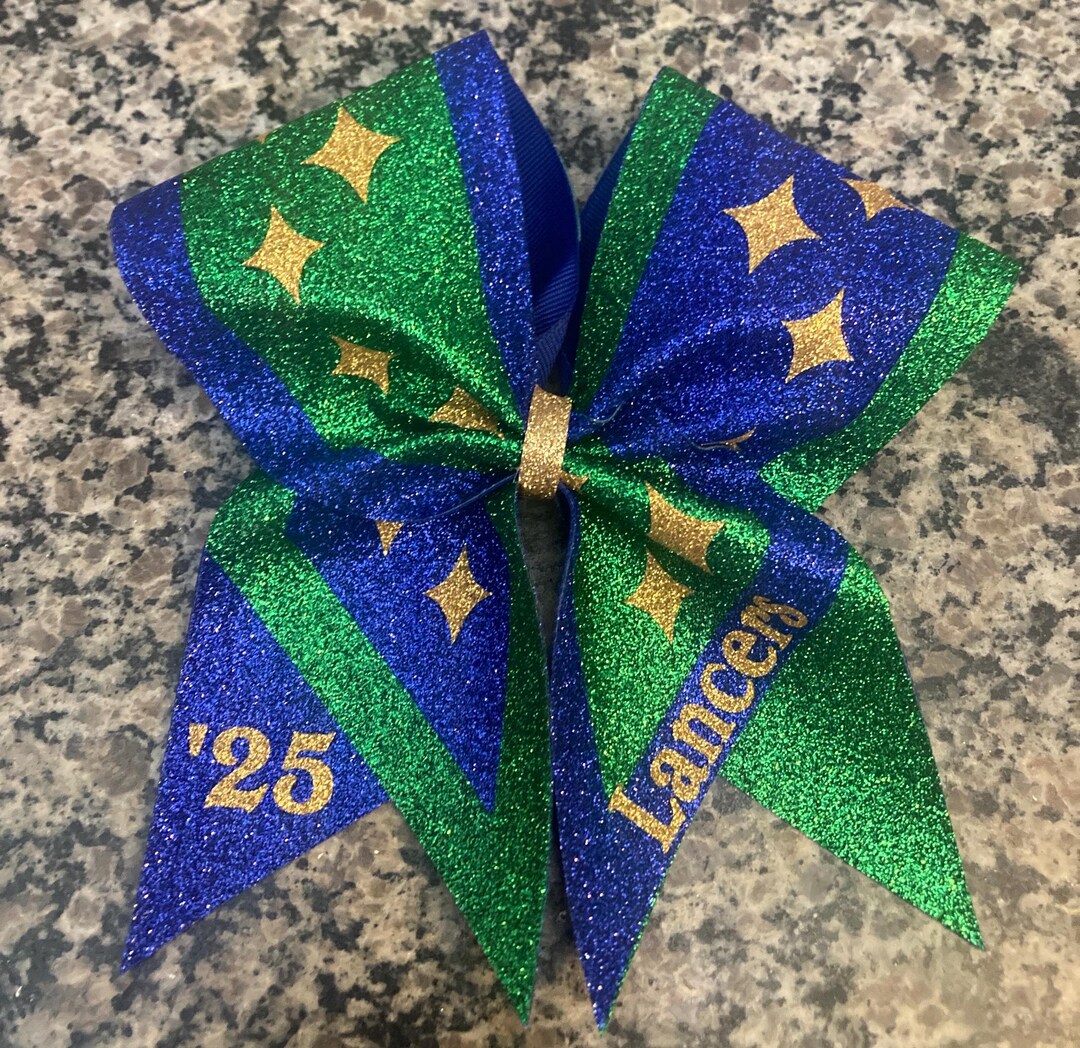 Cheer Bow in Full Glitter, Diamond Cheer Bow, Blue Cheer Bow, Gold ...