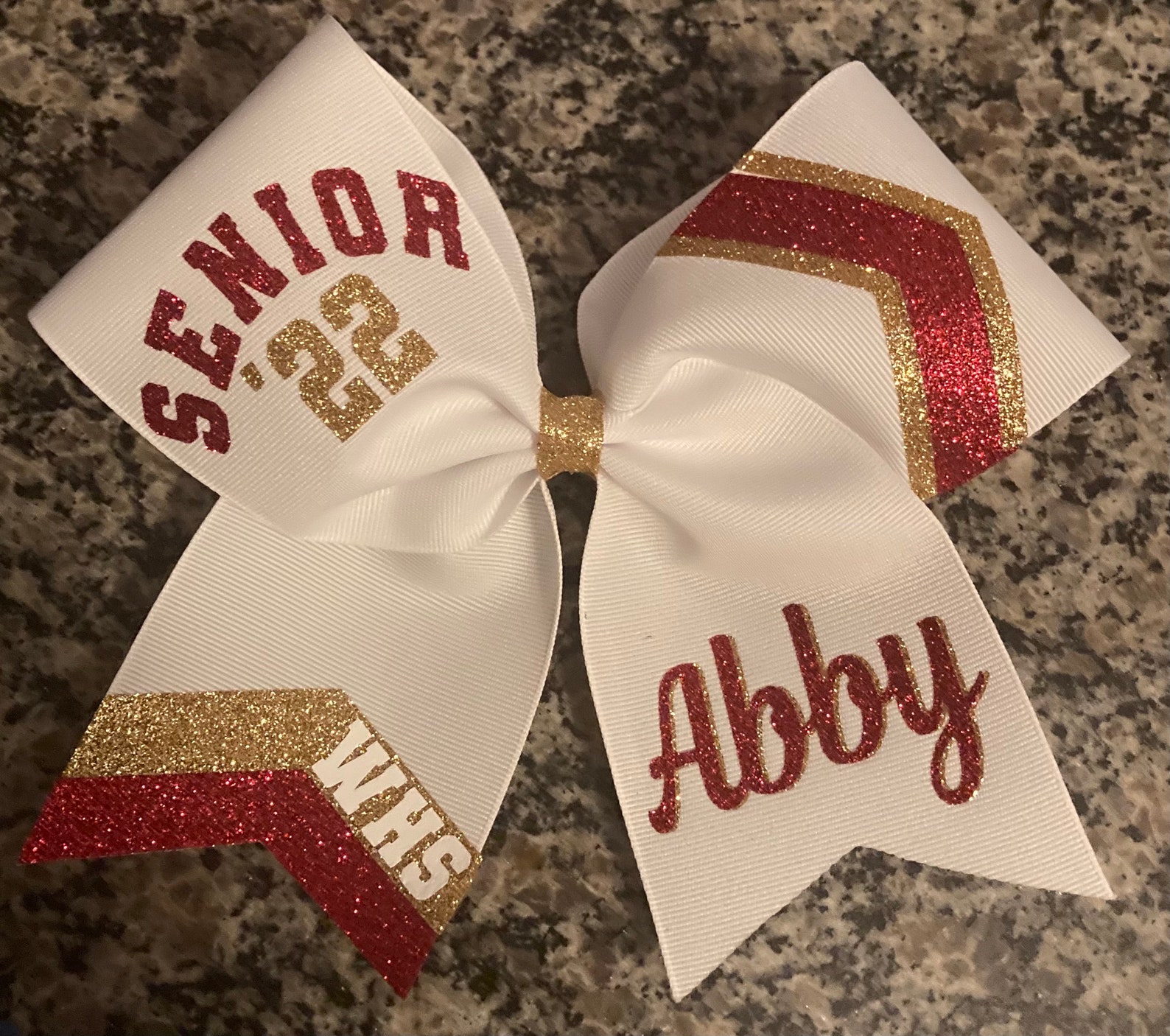 Senior Cheer Bow/ Cheer Bow / Captain Cheer Bow/ Team Name on - Etsy