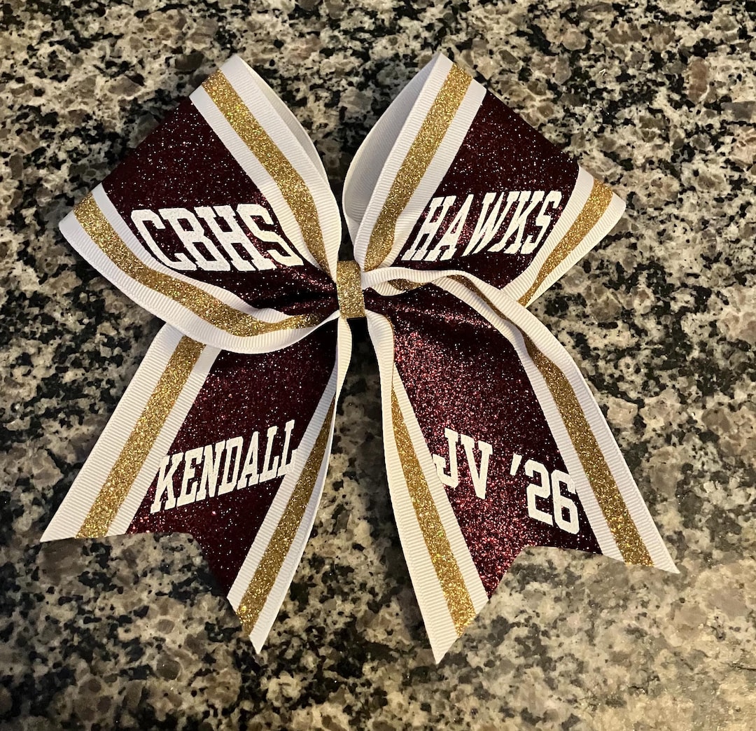 Custom Cheer Bow With Name & Team | Personalized Team Cheer Bow ...