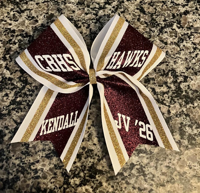Custom Cheer Bow With Name & Team | Personalized Team Cheer Bow ...