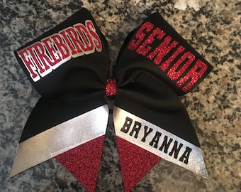 Captain Cheer Bow/ Your Text on Cheer Bow/ Senior Cheer Bow/ Custom ...
