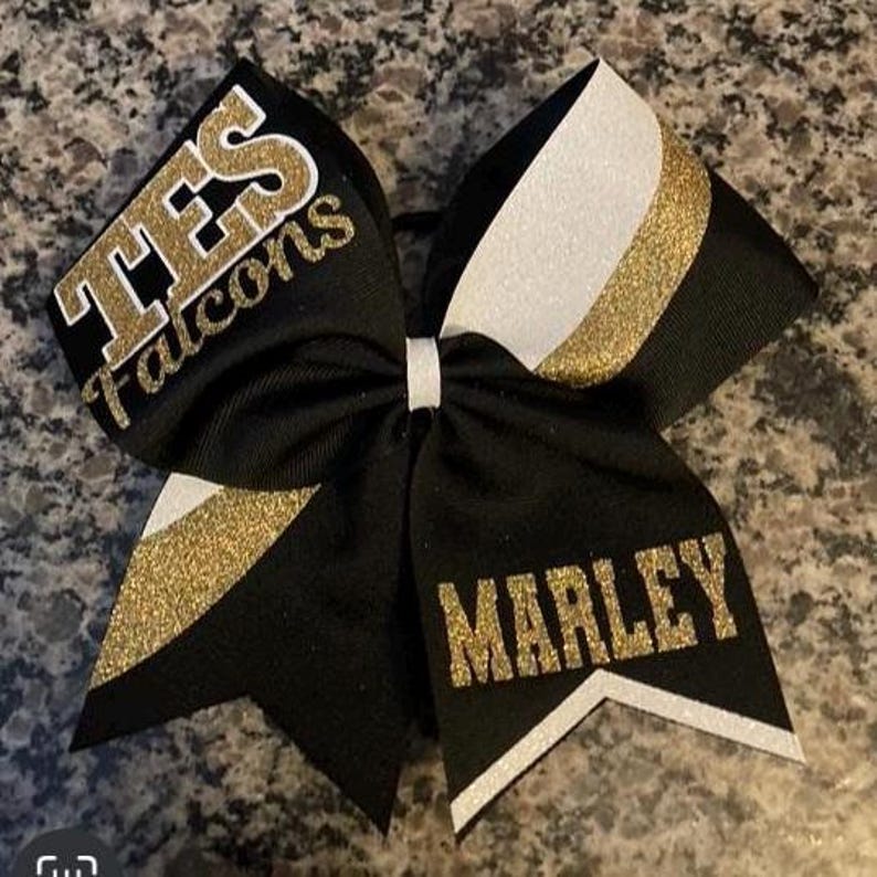 Custom Cheer Bow With Glitter Accents & Personalized Name - Beautiful ...