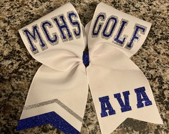 Custom Dbl Striped Tails Grosgrain Cheerleading Cheer Bow Bows - Etsy