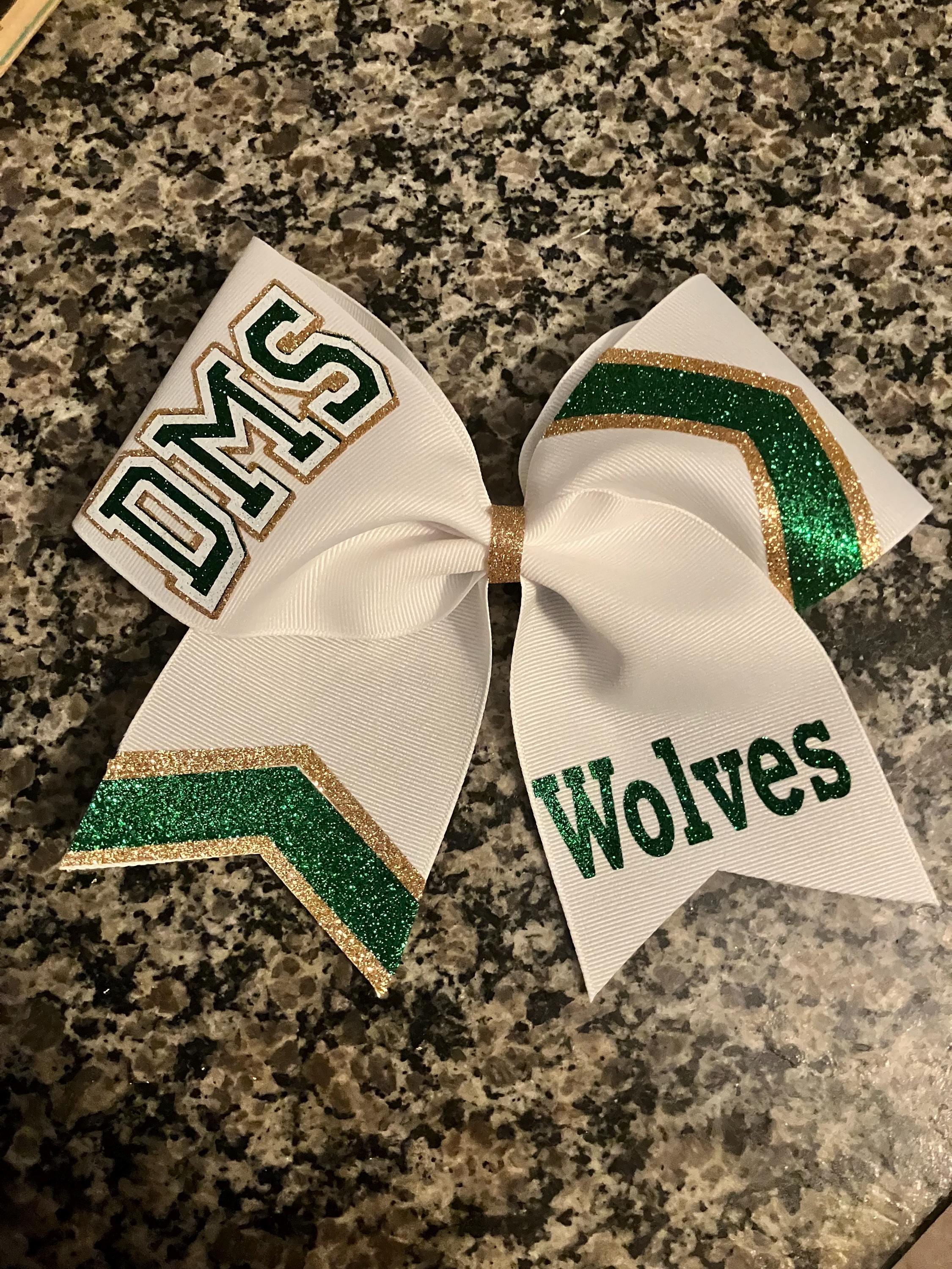Custom Cheer Bows Made in Your Team Colors. Yellow Gold and Black Cheer ...