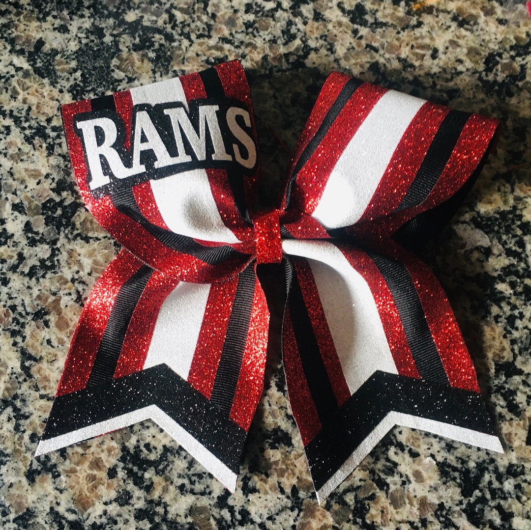 Personalized Cheer Bow With Stipes and Team Name. Bulk Team Cheer Bows ...