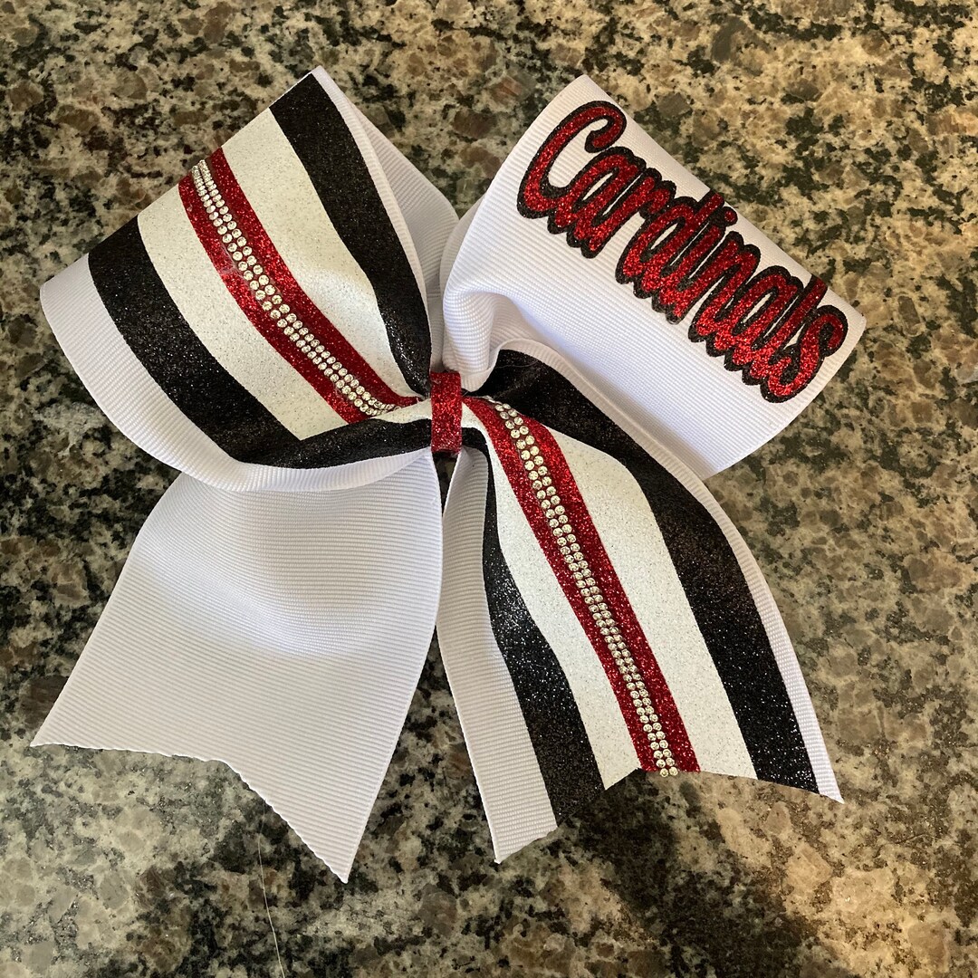 Cheer Bow Custom for Your Team / Rec Cheer Bow/ Rhinestone Cheer Bow ...