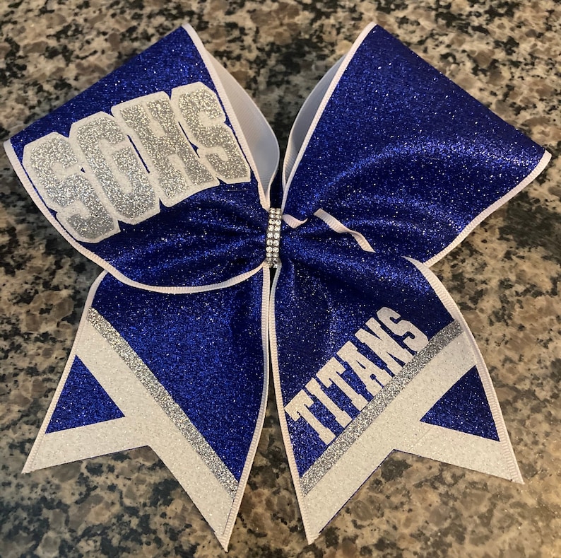 Cheer Bow in Custom Colors for School Cheer/ Full Glitter Cheer Bow ...