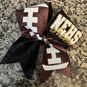 Football Cheer Bow With Football Design. Glitter Bows With Football and ...