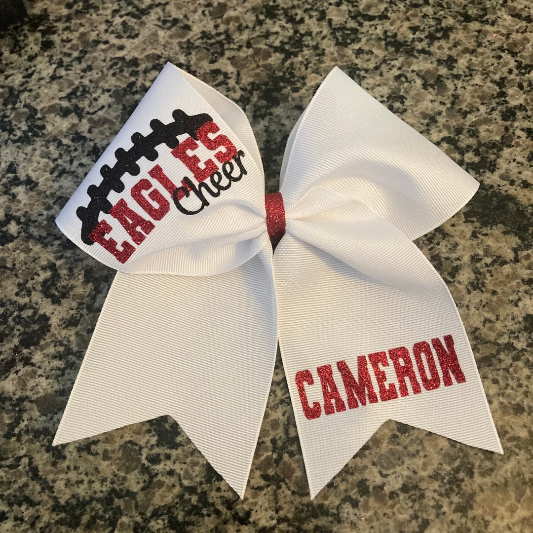 Football Cheer Bow With Laces. Sideline Cheer Bow, Custom Team Bows ...