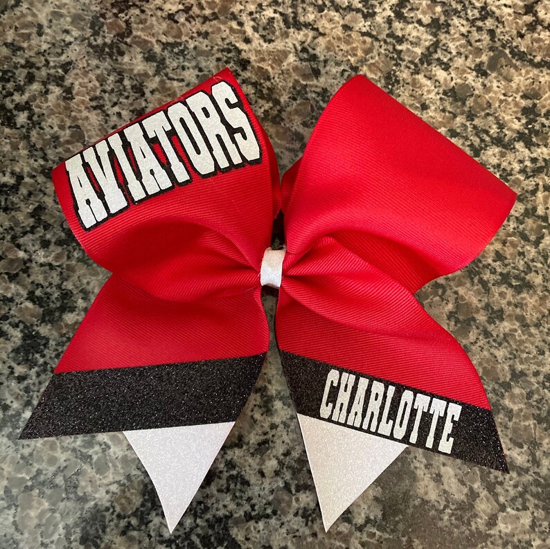 Custom Glitter Cheer Bow – Team Colors, Personalized Spirit Bow ...