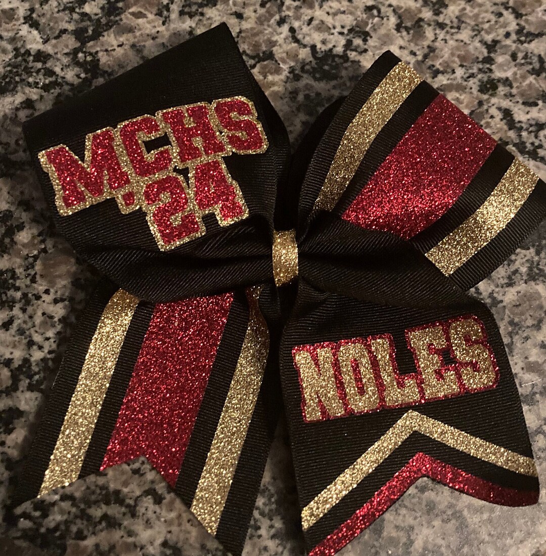 Cheer Bow With Chevron Tail and Stripes/ Great Gameday Cheer Bow, Rec ...