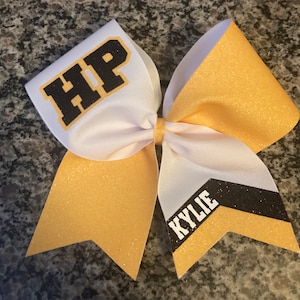 Holo Gold Cheer Bow – Vegas Gold Cheer Bow | One Side Full Glitter ...
