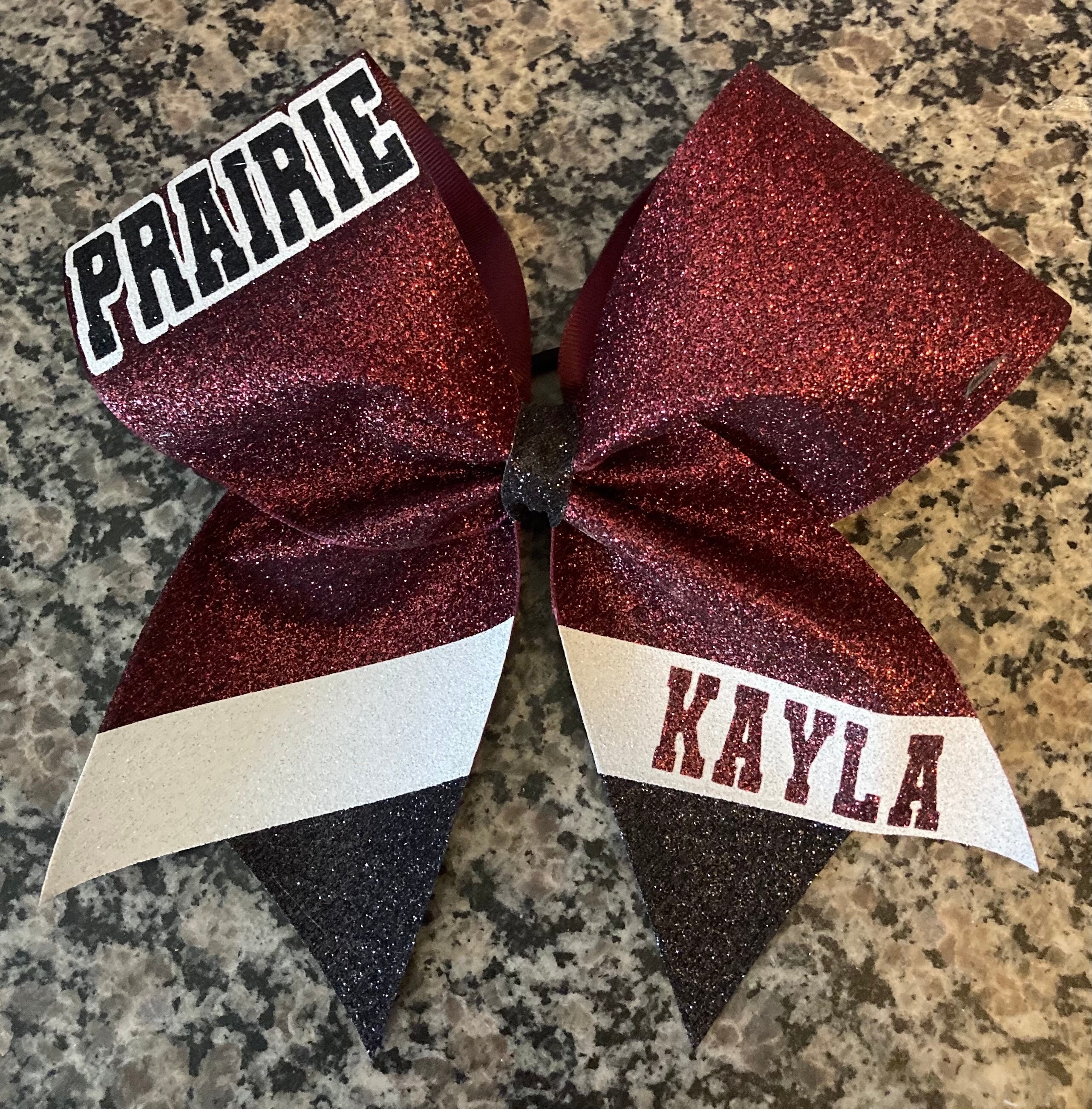 Navy Cheer Bow in Full Glitter. Colored Triangles Inner Corner With ...